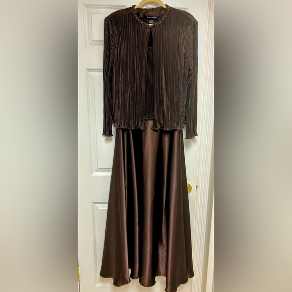 Cachet | Dresses | Cachet Gown Formal Evening Brown Twopiece Long ...